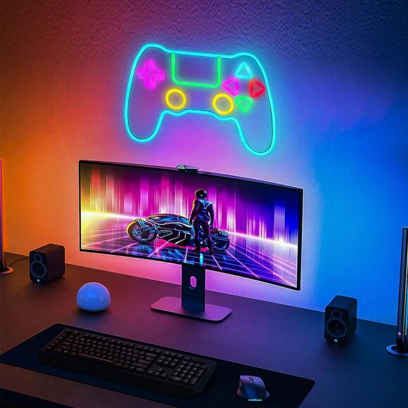Accents | New Gamer Neon Sign Led Game Controller For Game Room Or Wall ...